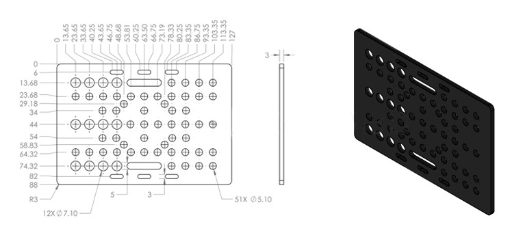 OpenBuilds 20-80 mm Gantry Plate – V Slot Aluminium Linear Extrusion ...